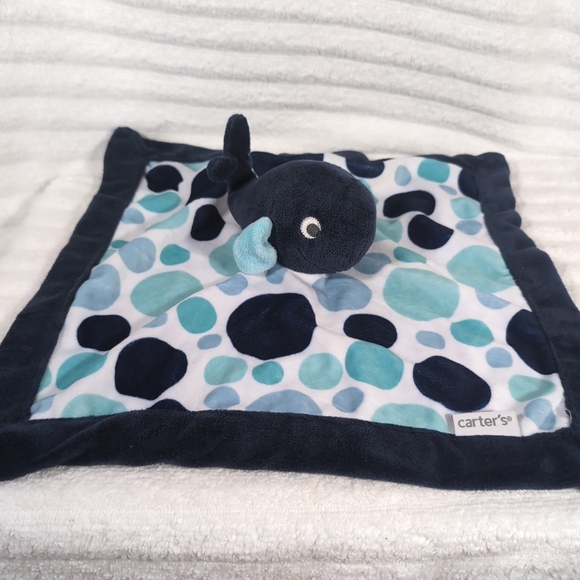 Carter's | Toys | Carters Blue Whale Plush Lovey Baby Security Blanket ...